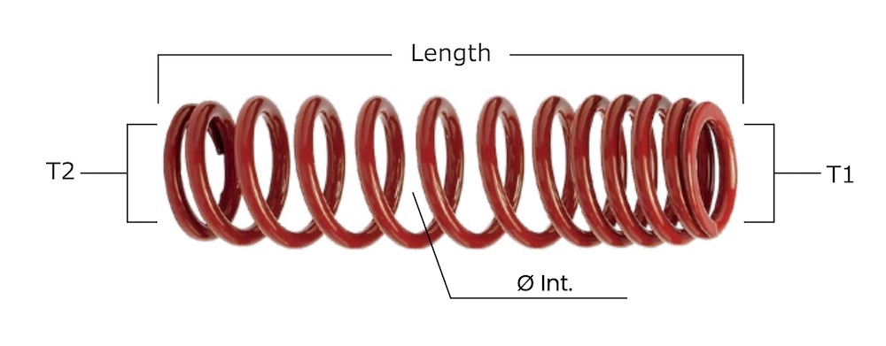 Red Spring for Shock Type: X-C [K: 9.5 kg/mm, L: 135 mm, ID: 58 mm ...