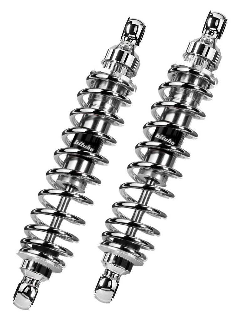 WMB43 - Rear Twin Shocks - Chrome Spring [Adjustable: Preload] - Bitubo ...