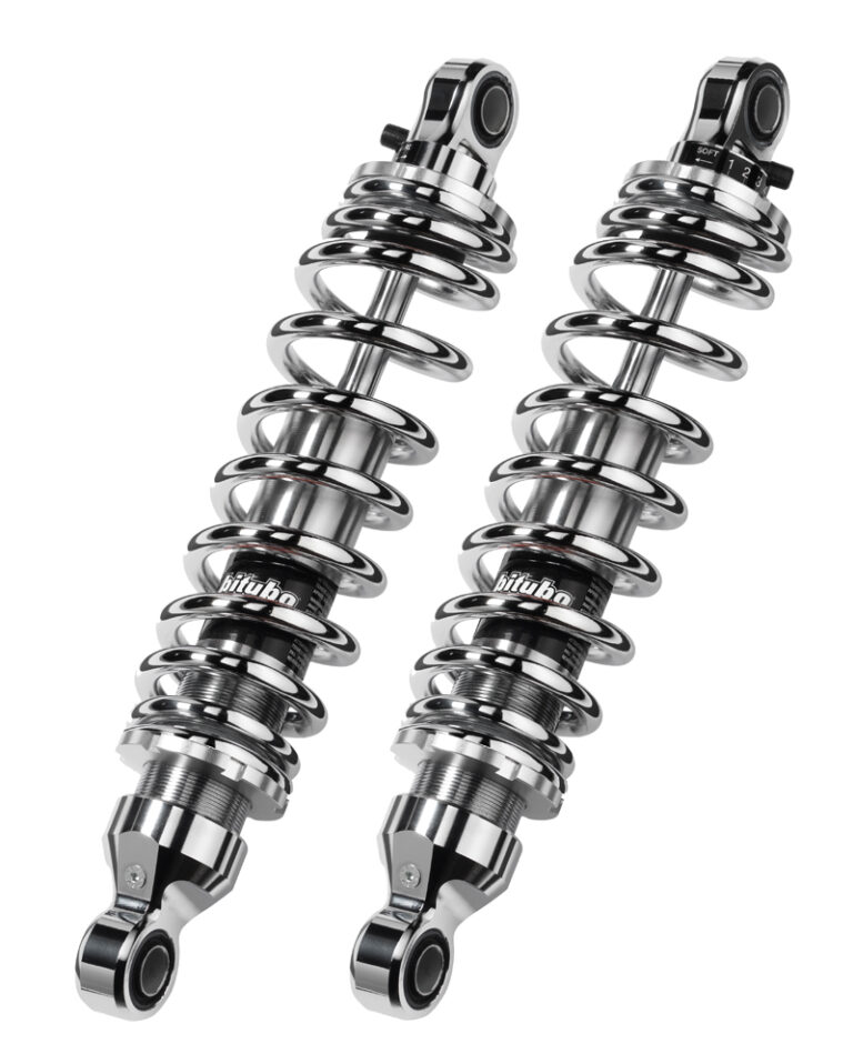 WME03 - Rear Twin Shocks - Chrome Spring - Bitubo Australia
